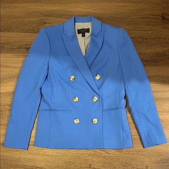 J. Crew | Jackets & Coats | J Crew Vibrant Blue Blazer With Gold ...